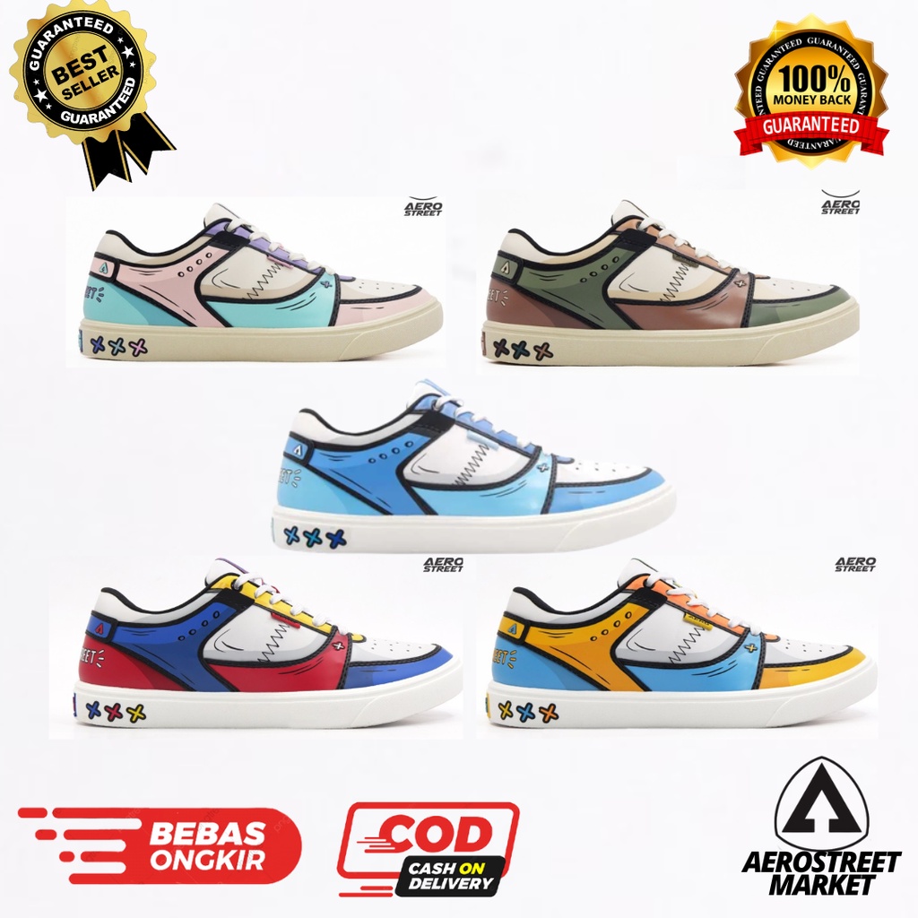 Jual Aerostreet 2D Hoops Low Reborn - Merah Biru / Coklat army / Biru ...