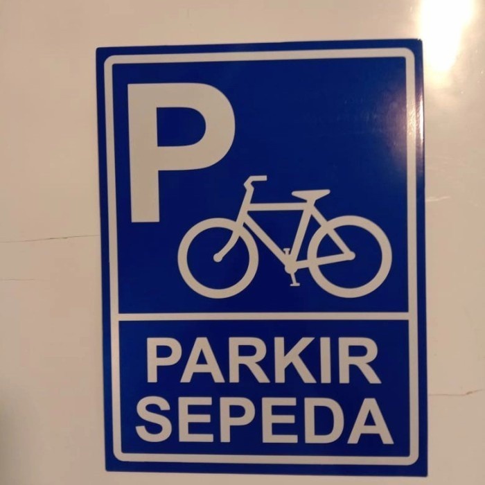 Jual plat rambu parkir sepada / sign plat parkir sepeda ukuran 30x40 ...