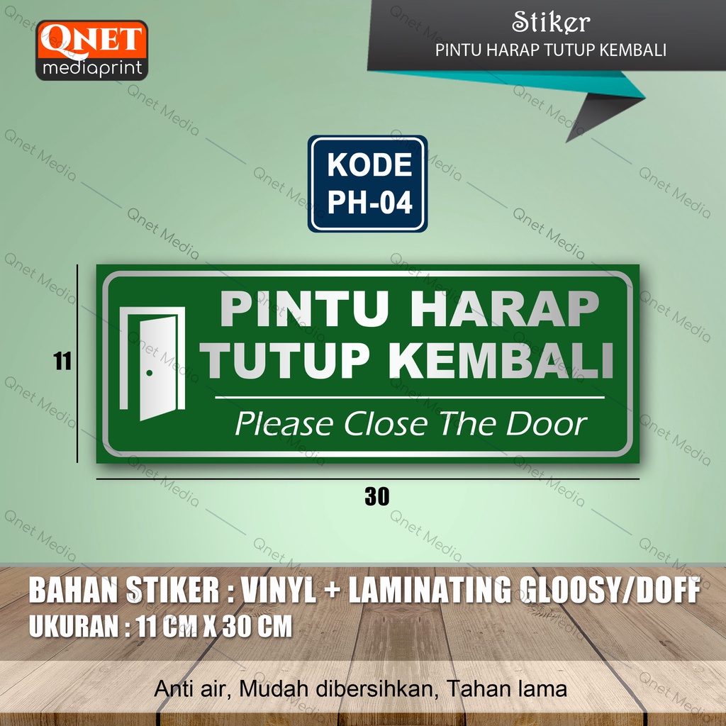 Jual STIKER PINTU HARAP TUTUP KEMBALI + LAMINASI GLOSSY | Shopee Indonesia