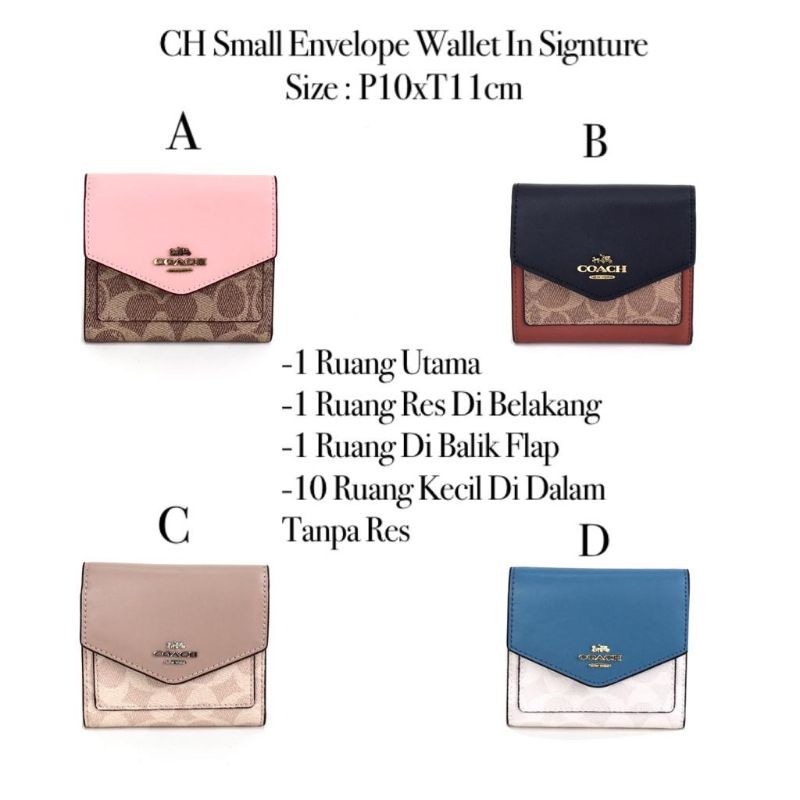 Jual Coach Small Envelope Wallet In Signture | Shopee Indonesia