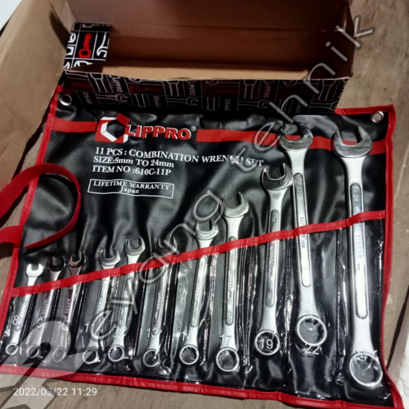 Jual KUNCI RING PAS KOMBINASI Wrench Set 11pcs LIPPRO ORIGINAL 8mm ...