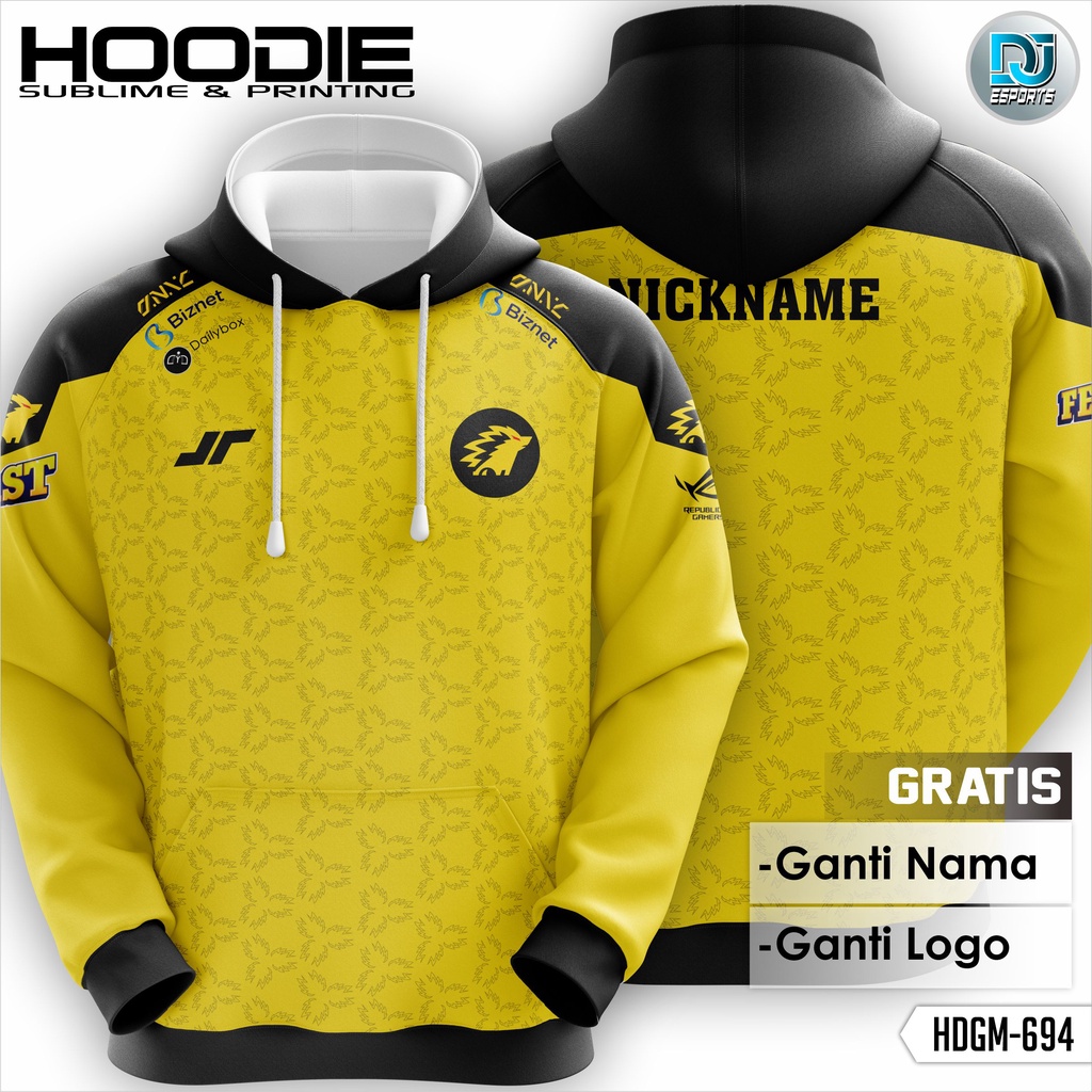 Jual Jaket Hoodie Gaming ONIC ESPORTS Custom Nama Dan Logo Anak Dan ...