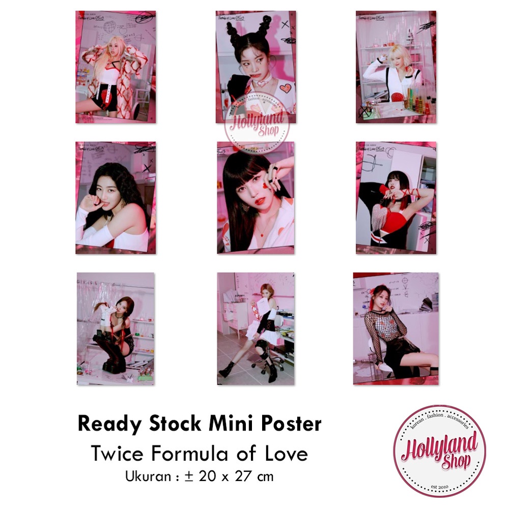Jual Mini Poster TWICE Jihyo Nayeon Mina Sana Jeongyeon Momo Dahyun ...