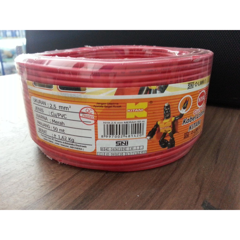 Jual Kabel Nya Kitani 2.5 Tunggal Tebal Full 50m 50 Meter Warna Hitam ...