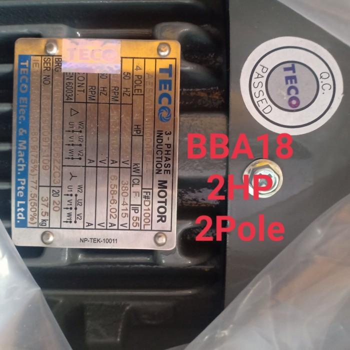 Jual Motor | Elektro Motor / Dinamo Elektro Motor Teco 1.5Kw 2Hp 2Pole 3Phase Kualitas Terbaik ...