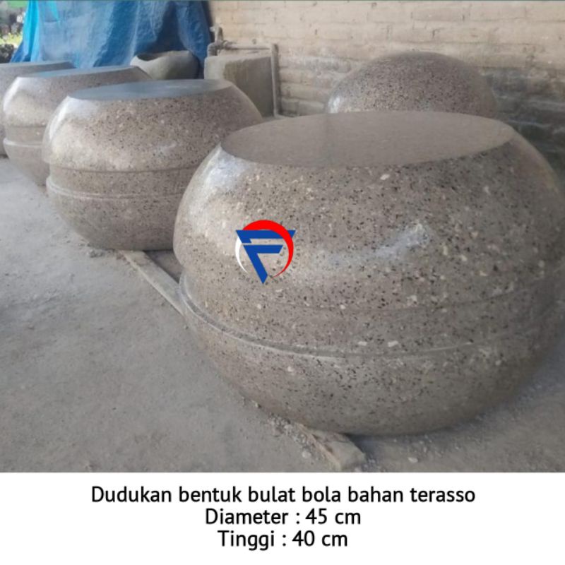Jual Tempat duduk/kursi taman/kursi bulat bentuk bola bahan terasso D ...