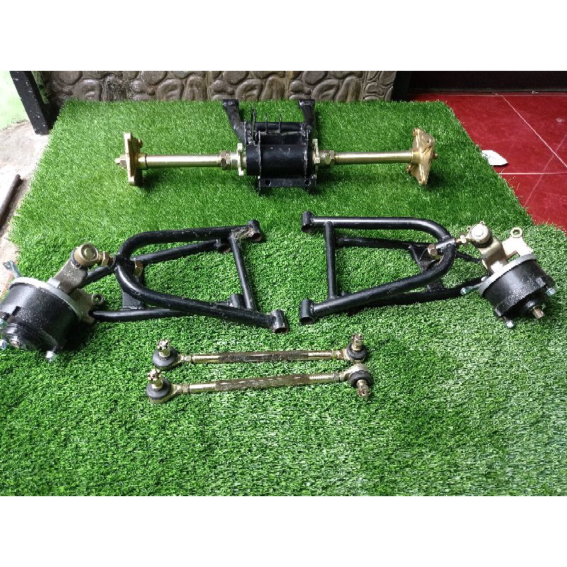Jual swing arm set depan belakang+tierod+rem set belakang atv 110-125cc ...