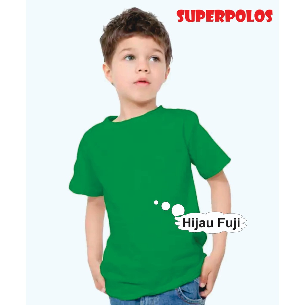 Jual KAOS POLOS ANAK HIJAU FUJI LENGAN PENDEK COMBED 30s BAJU KAOS KIDS UMUR - PLS | Shopee ...