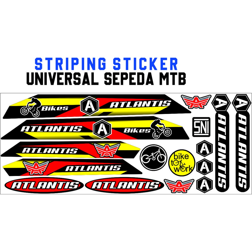 Jual STIKER ATLANTIS HITAM MERAH KUNING SIMPLE VARIASI STRIPING BIKE ...