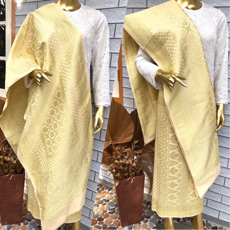 Jual SONGKET LEPUS 1 BENANG ORI CREAM GOLD - ILHAM SONGKET TENUN TANGAN ASLI PALEMBANG | Shopee ...