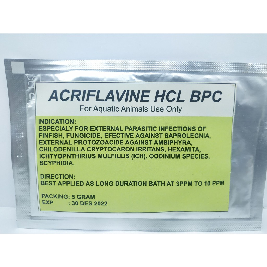 Jual Acriflavine HCL BPC 5gr Obat Infeksi Jamur Pada Ikan | Shopee ...