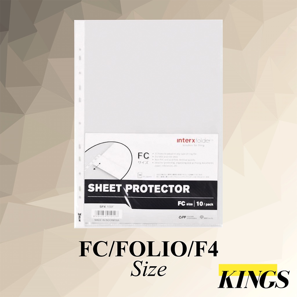 Jual Inter X Folder Sheet Protector Folio / F4 SPX 100F | Shopee Indonesia