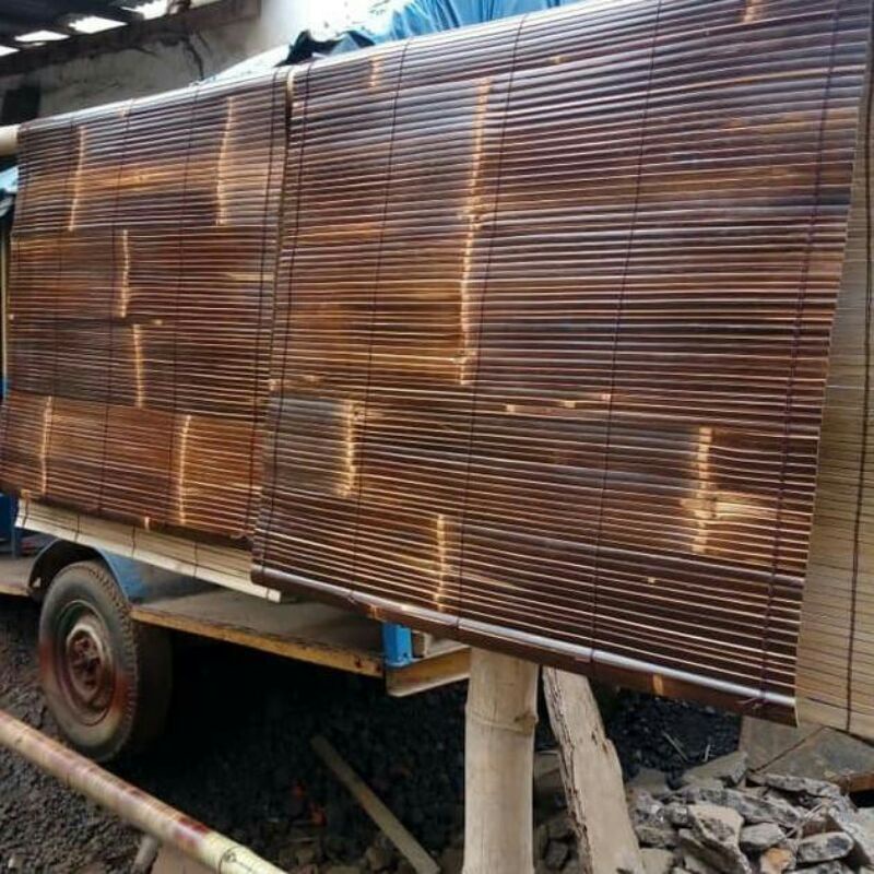 Jual Tirai Bambu Krey hitam custom harga permeter | Shopee Indonesia