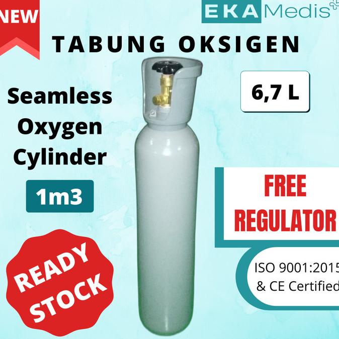 Jual Tabung Oksigen Medis Seamless Oxygen Cylinder 6,7L + Regulator ...