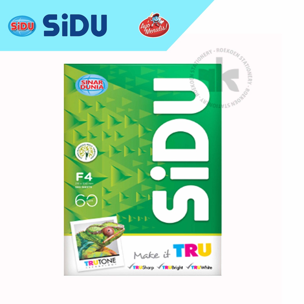 Jual Sidu Kertas Fotocopy HVS F4 60gsm (500 lembar) | Shopee Indonesia