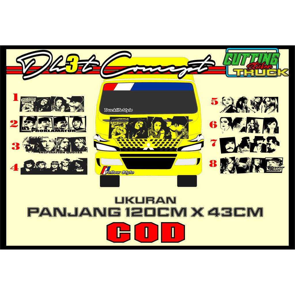 Jual STICKER TRUCK CANTER KEREN STICKER KABIN GAMBAR DEPAN | Shopee ...