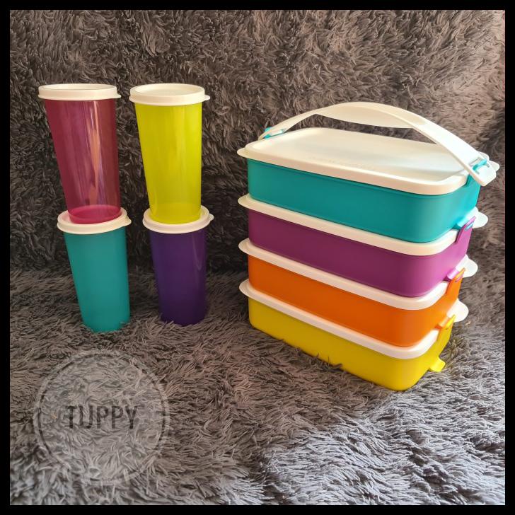 Jual Click To Go Rectangular Plus Free Gelas Rantang Tupperware ...