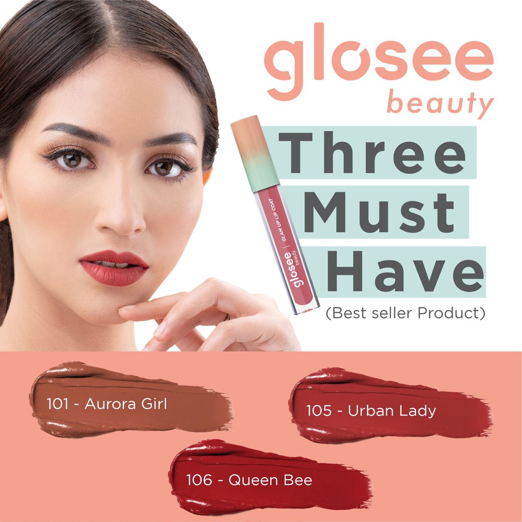 Jual Bundle 3 Must Have Glosee Beauty Glam Up Lip Coat ( Lip Cream ...
