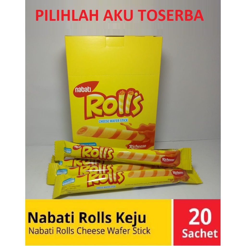 Jual Nabati Rolls Cheese / Keju Wafer Stick isi 20 pcs @ 6 gr - (HARGA ...