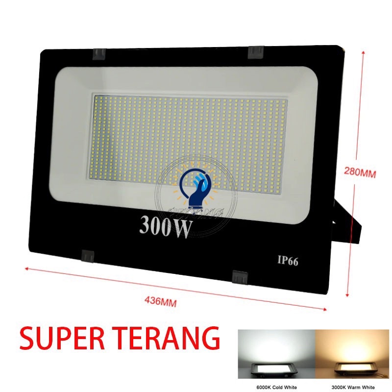 Jual Lampu sorot outdoor LED 100W 200w 300w panggung taman gedung lapangan waterproof 100 200 ...
