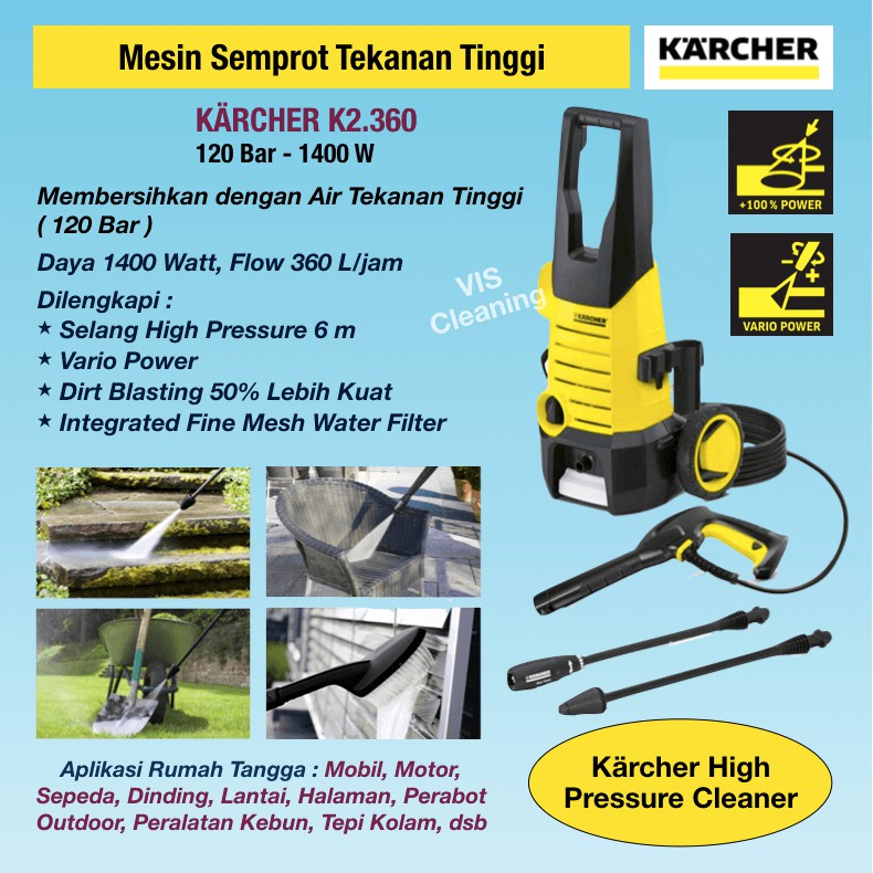 Jual High Pressure Cleaner KARCHER K 2.360 / K2.360 ( 120 bar ) | Shopee Indonesia