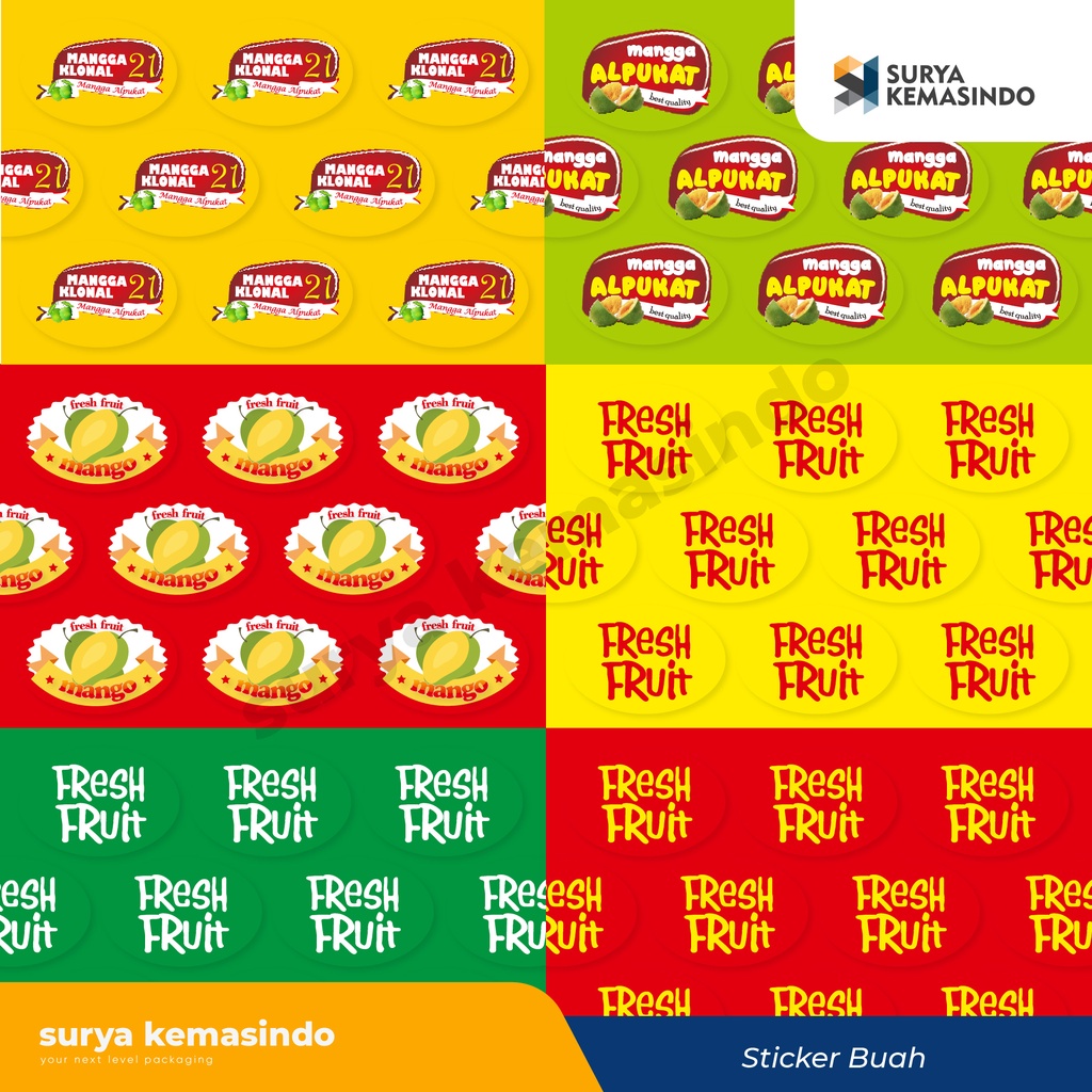 Jual Sticker Label Buah (2x1,3 cm) -isi 545 pcs- stickercutting ...