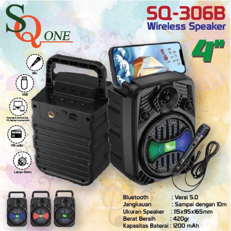 Jual salon bluetooth portable (wireless speaker SQ 306B) | Shopee Indonesia