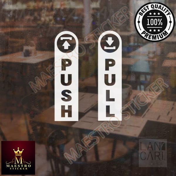 Jual M.STICKER Sticker Cutting Decal Push Pull Pintu Cafe Stiker Wall ...