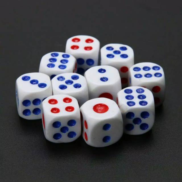 Jual HANEI Dadu / Mainan dadu dice plastik putih / dadu ular tangga monopoli kartu monopoly ...