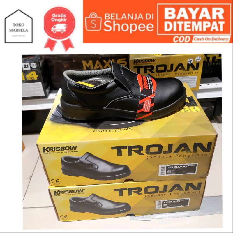 Jual Krisbow Safety Shoes Trojan 4inch - Hitam | Shopee Indonesia