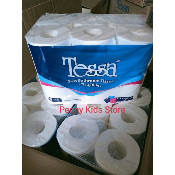 Jual TISSUE TESSA TOILET 12 ROLL 3PLY/tisu Gulung wc bathroom premium ...