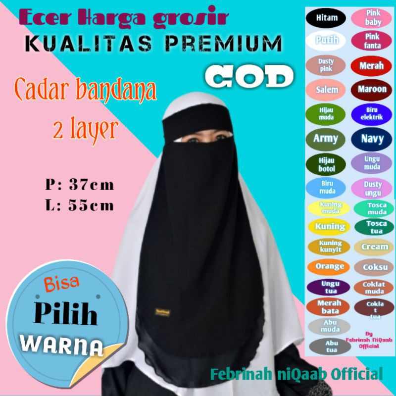 Jual Cadar yaman bandana 2 layer niqab bandana tanpa jahitan bawah mata niqob bandana 2 layer ...