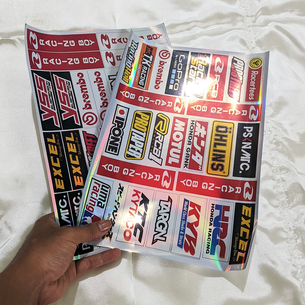 Jual Sticker Pack Racing Stiker Motor harga perlembar vinyl HOLOGRAM ...