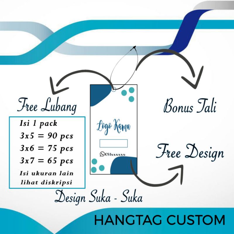 Jual Hang tag label baju han tag hijab murah hangtag paket | Shopee ...