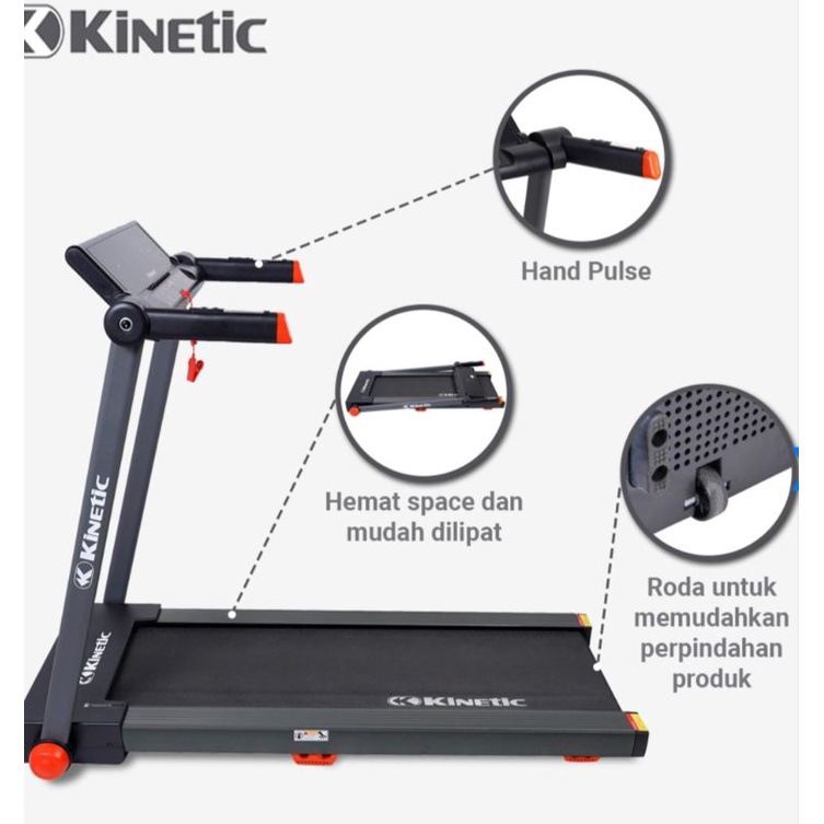 Jual KINETIC Treadmill Motorized 0.8HP/Electric Treadmill/Alat Fitnes ...