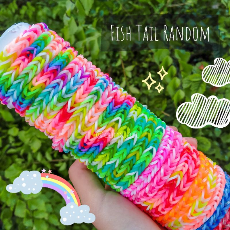 Jual KIRIM RANDOM, Gelang karet loom bands fish tail (harga tertera ...