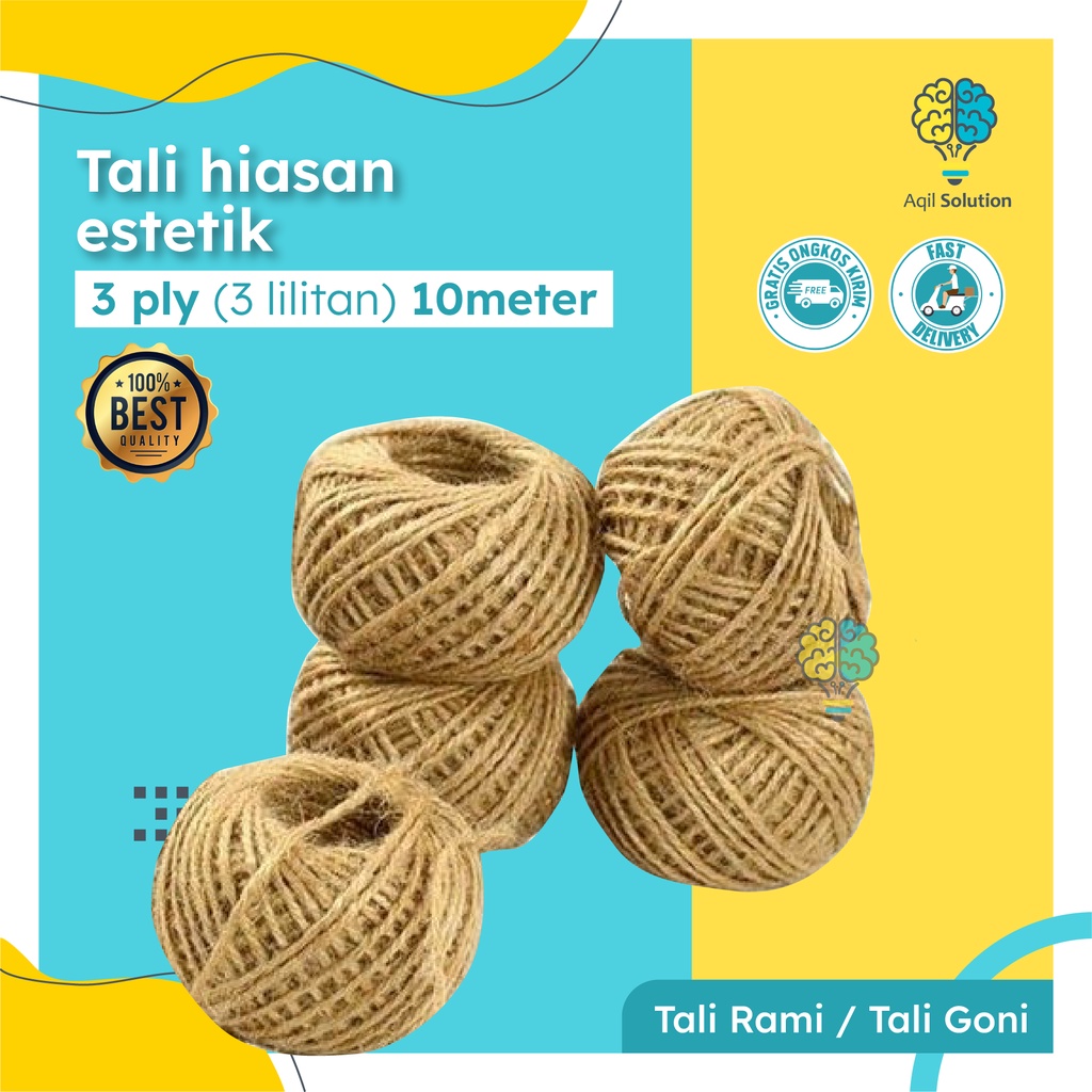 Jual TALI RAMI/ TALI GONI 3 ply (3 lilitan) 10meter / RUSTIC VINTAGE ...