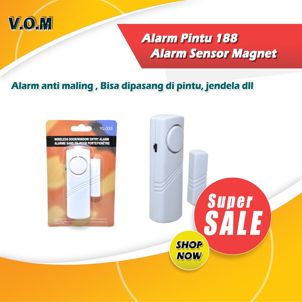 Jual VOM-0221 Alarm Pintu 188 / Alarm Sensor Magnet Pintu Jendela ...