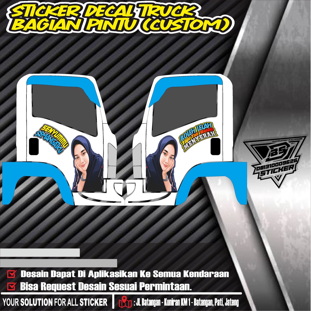 Jual Stiker Decal Truk pintu kabin umplong giga dyna dutro canter elf ...