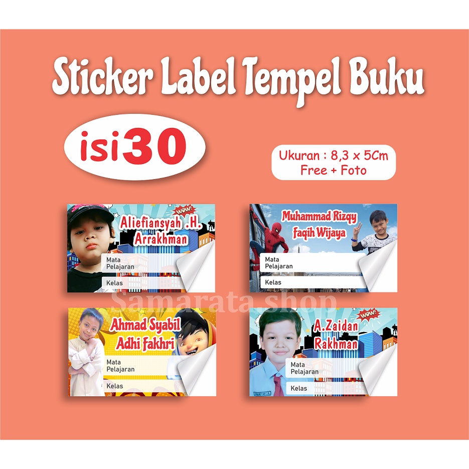 Jual Sticker Nama Mata Pelajaran Anak Sekolah Seri Cowok Stiker Custom ...
