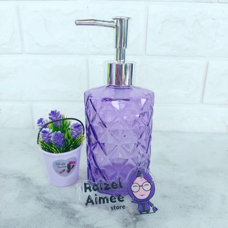 Jual BOTOL SABUN KACA UNGU LILAC | Shopee Indonesia