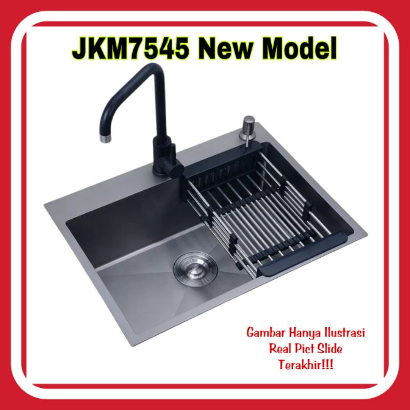 Jual KITCHEN SINK SATU LUBANG JKM 7545 BLACK/HITAM ORIGINAL BERKUALITAS ...