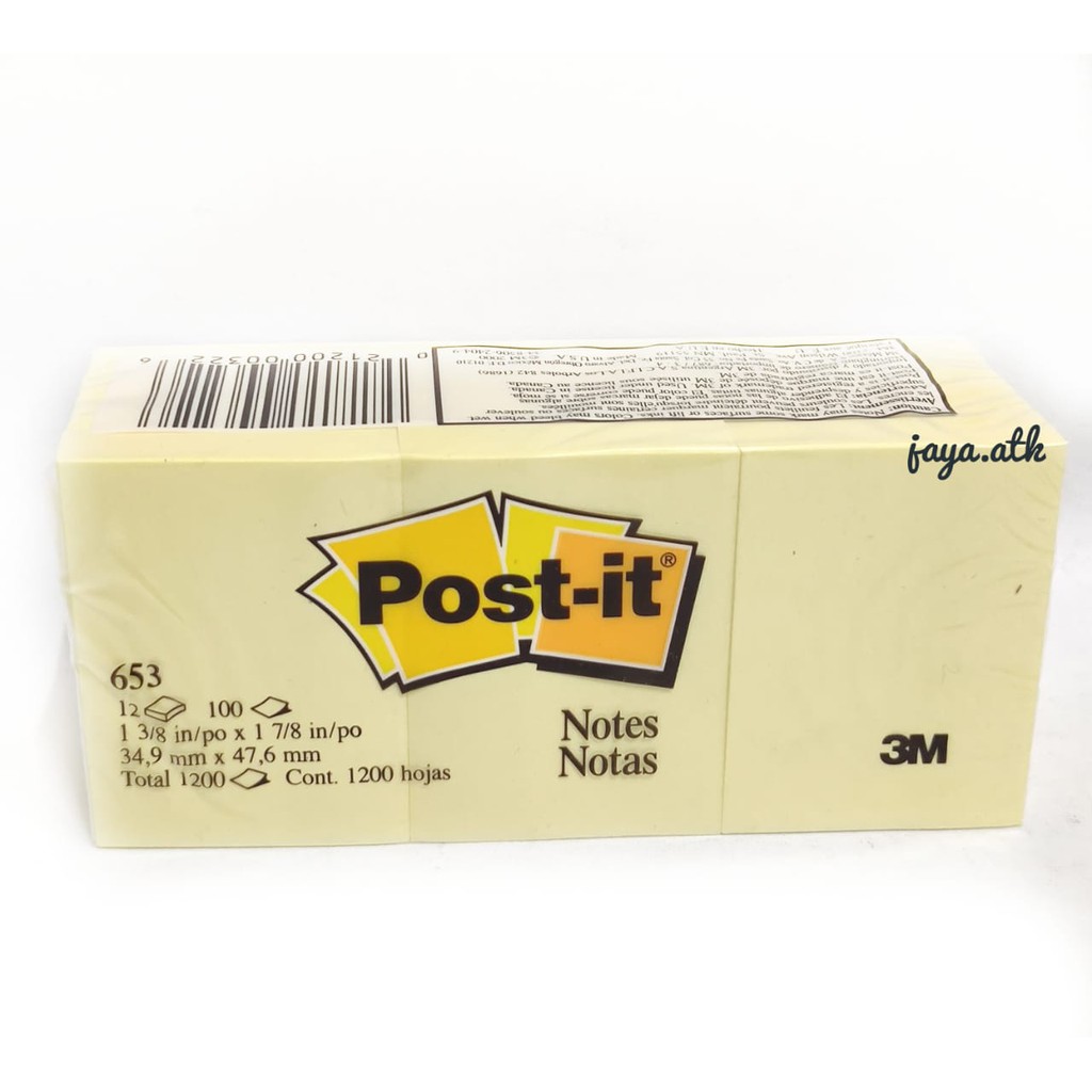 Jual STICKY NOTES 3M POST IT 653 40 X 50 MM MEMO TEMPEL STIK NOTE ...