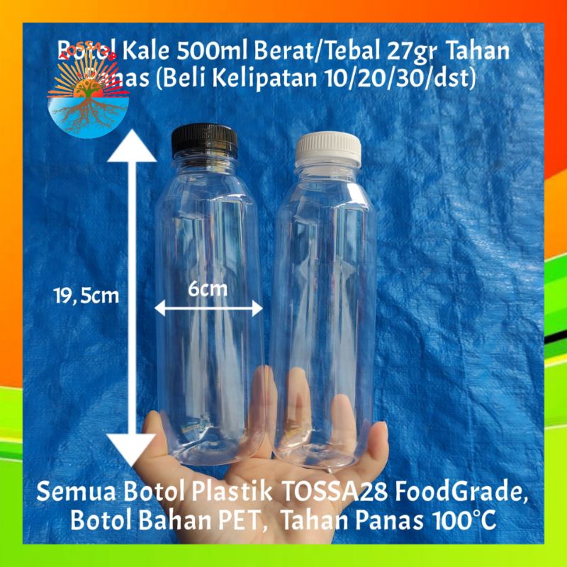 Jual Botol Plastik 500ml (Harus Isi 20pcs) Botol Kale Tebal Tahan Panas ...
