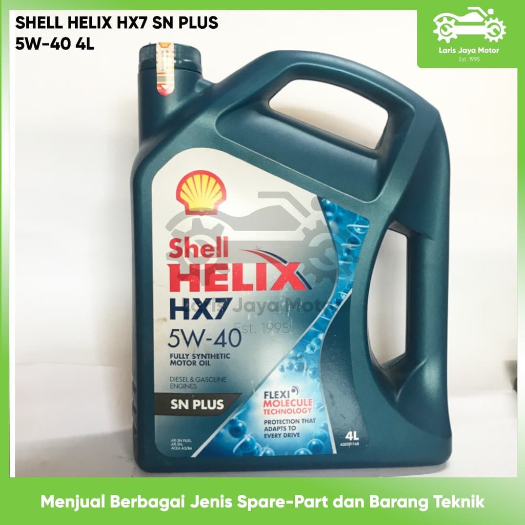 Jual OLI SHELL HELIX HX7 SN PLUS 5W-40 4 LITER OLI MESIN ORIGINAL SHELL ...