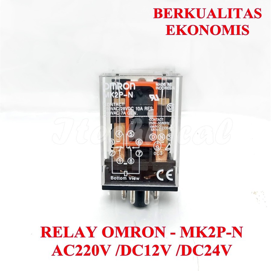 Jual RELAY RELLAY OMRON MK2P-N AC 220V / MK2P-N DC12V / MK2P-N DC24V 8 KAKI - DC12V | Shopee ...