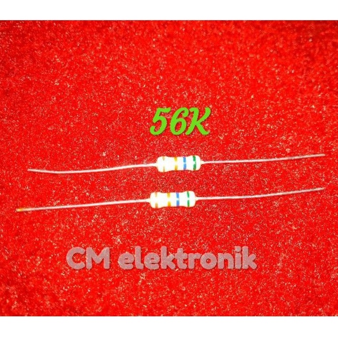 Jual Resistor 56K ohm 0,5 whatt 5 % Oryginal kawat besar | Shopee Indonesia