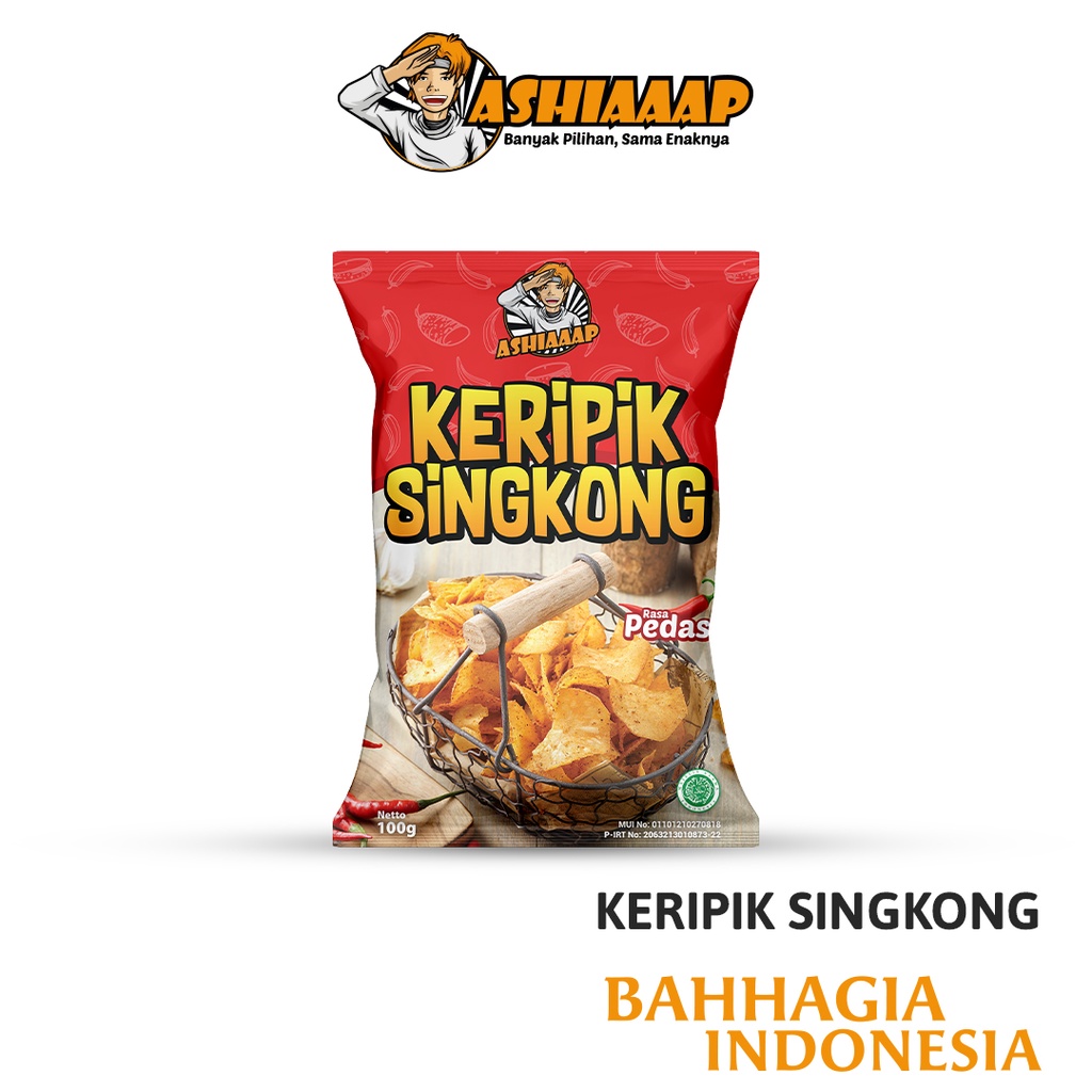 Jual Ashiaaap Keripik Singkong Pedas Kemasan (100 gram) / Cemilan enak ...