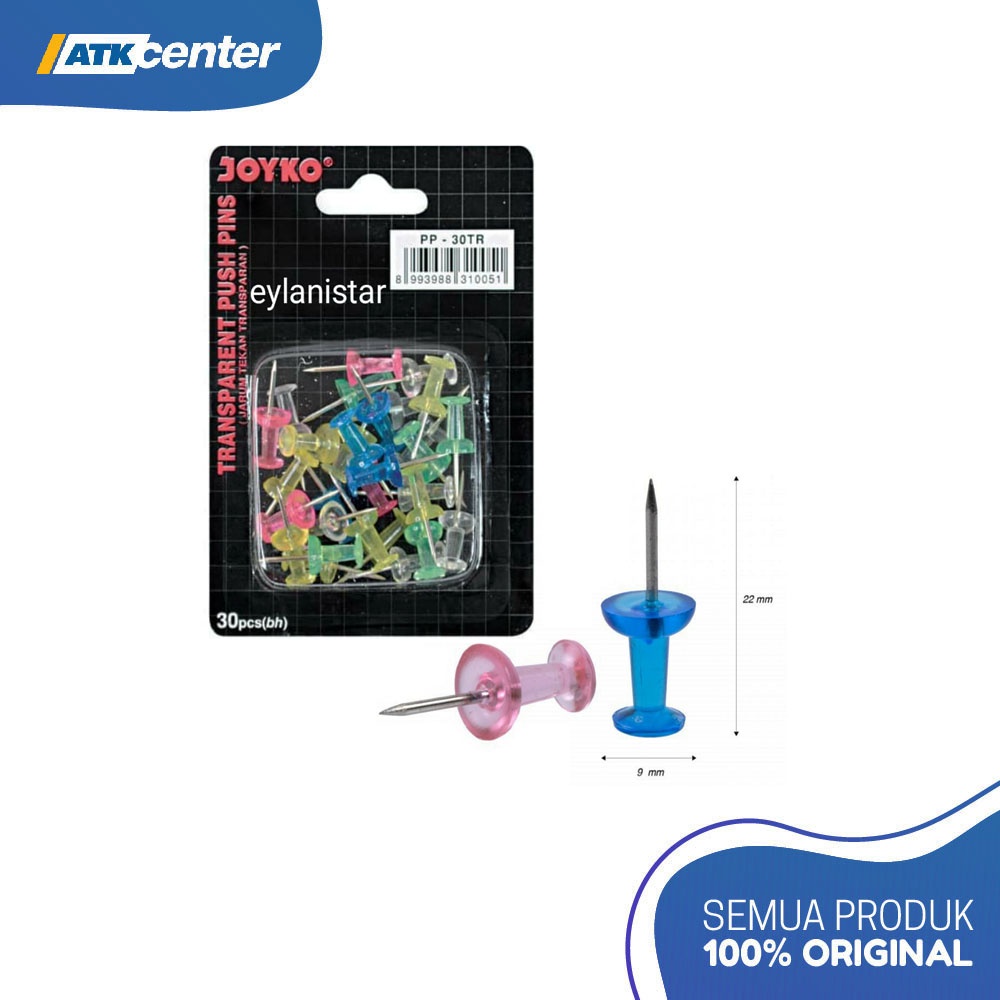 Jual Push Pin / Board Pin / Memo Pin / Paku Tekan / Paku Kertas Joyko ...