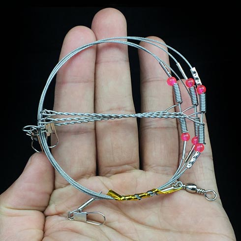 Jual Benang sling leader wire dengan 3 cabang pancing | Shopee Indonesia